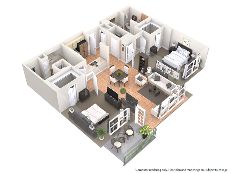 2-BR Napoli Floor Plan | Vi at Silverstone